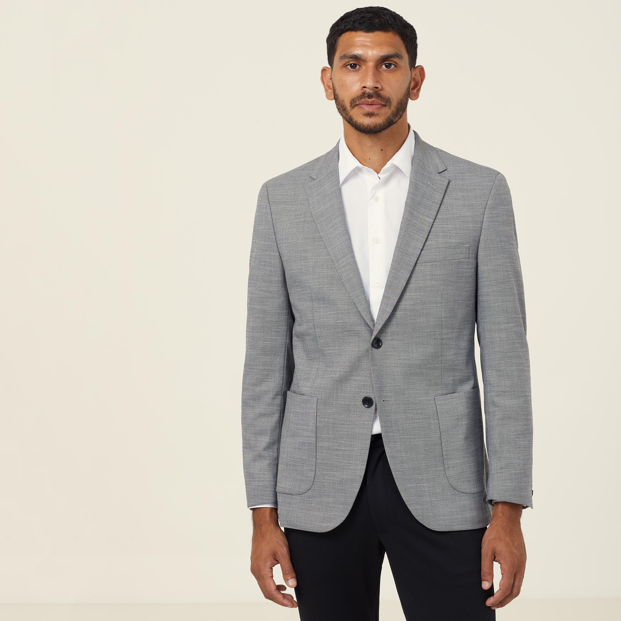 Linen Look Half-Lined Jacket, grey | NNT Uniforms