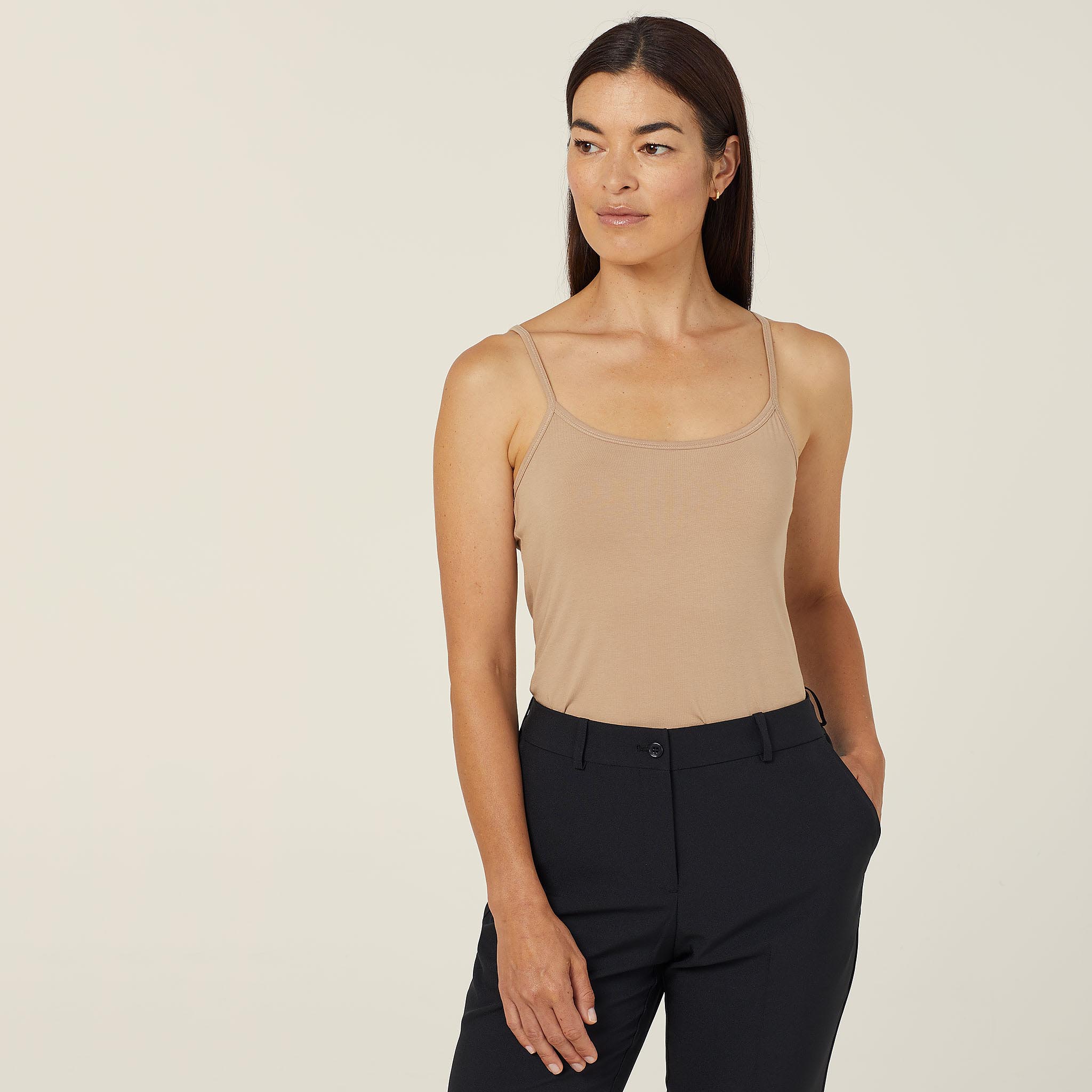Cotton Elastane Jersey Camisole, beige | NNT Uniforms