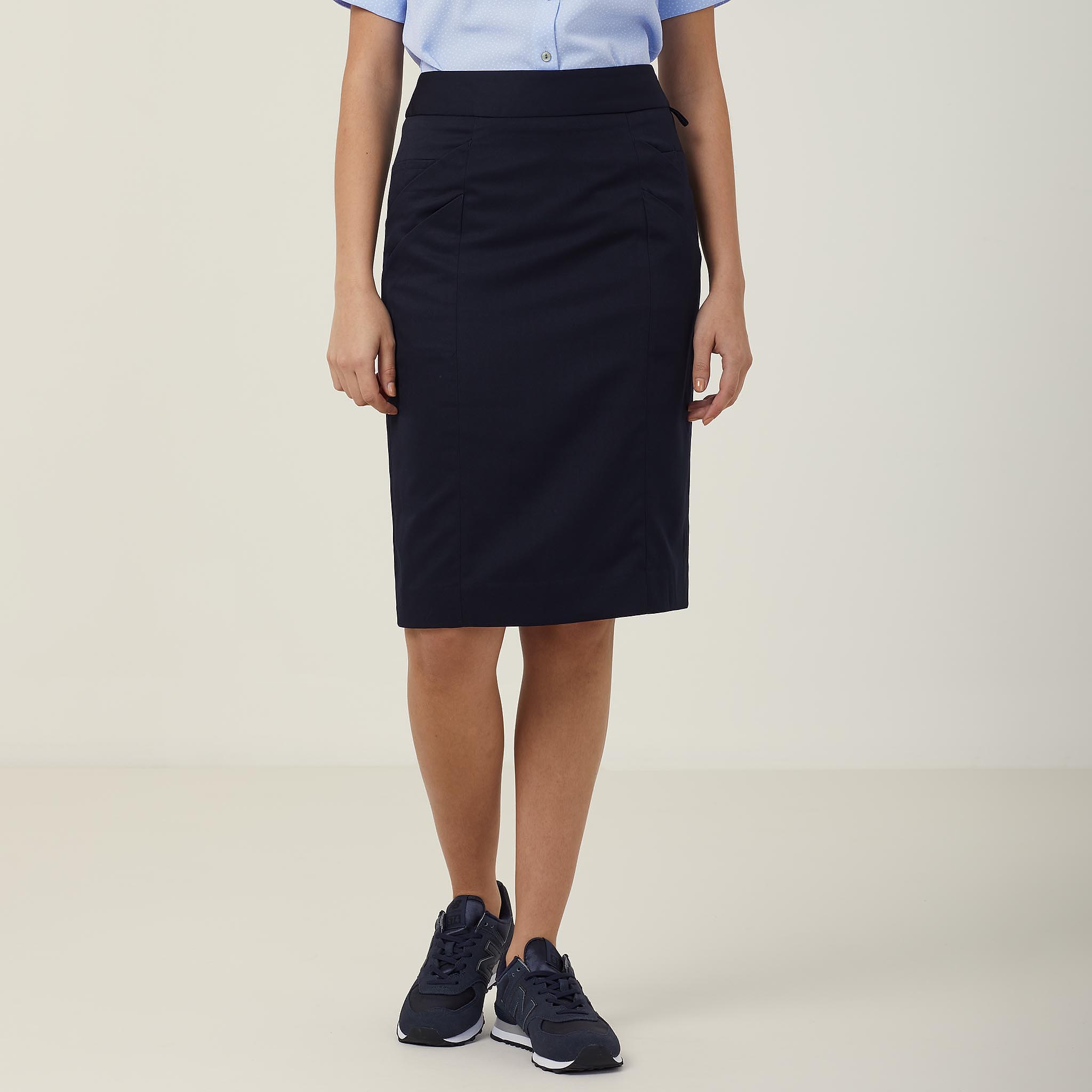 Poly Viscose Gaberdine Health Tech Skirt, navy | NNT Uniforms