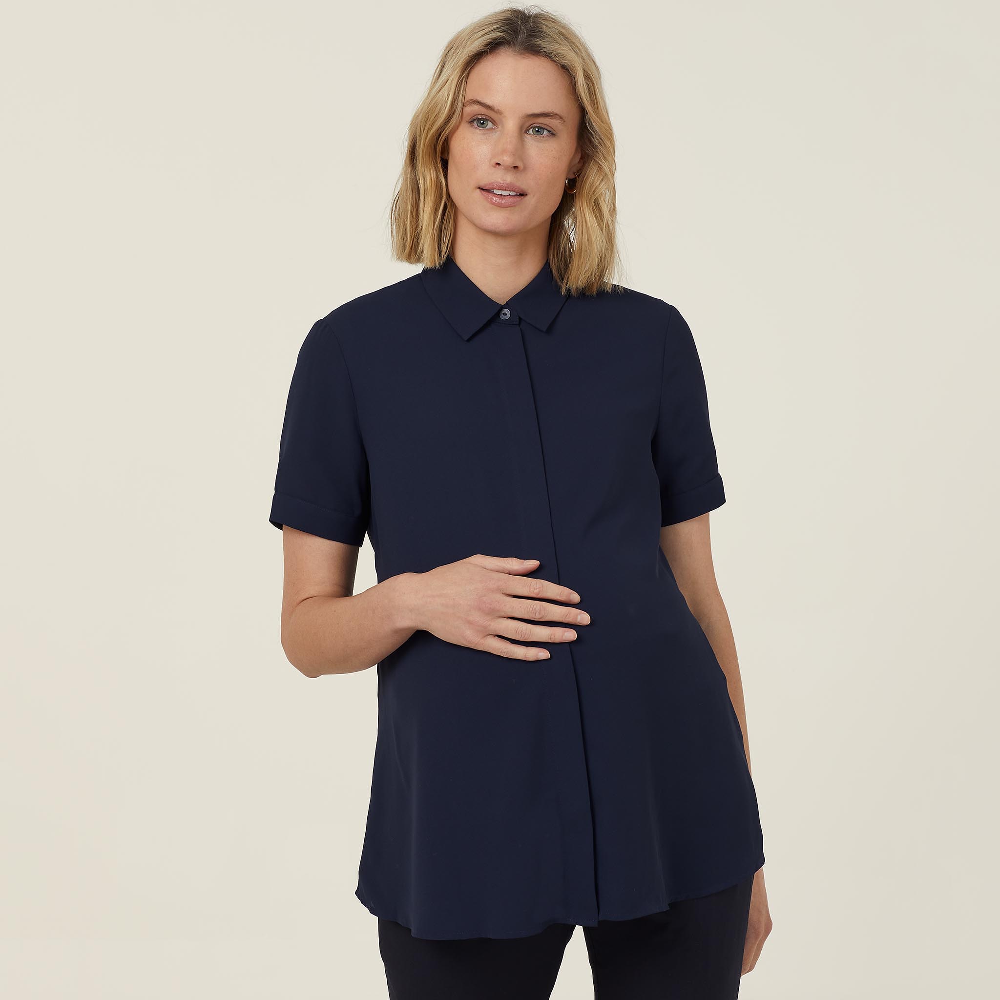 Georgie Maternity Shirt, navy | NNT Uniforms
