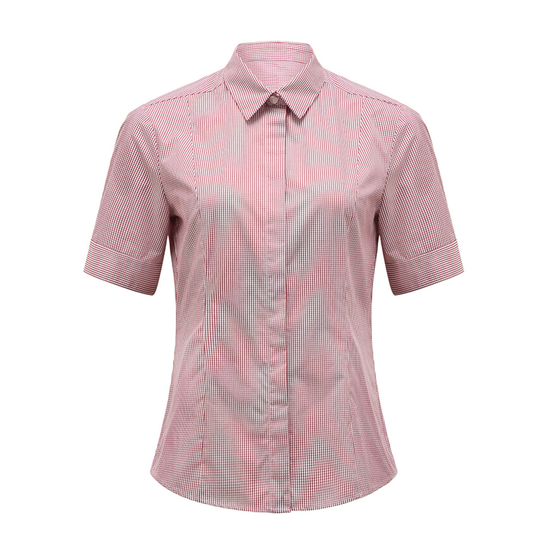 Gingham Short Sleeve Shirt, red | NNT Uniforms