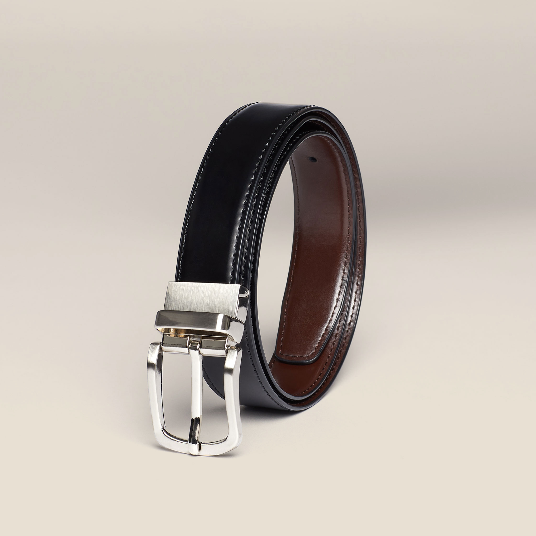 Leather Reversible Belt, black | NNT Uniforms