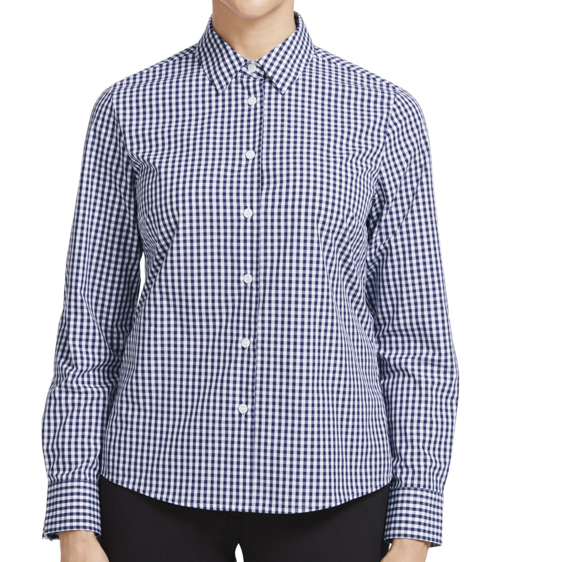 Long Sleeve Check Shirt, navy | NNT Uniforms
