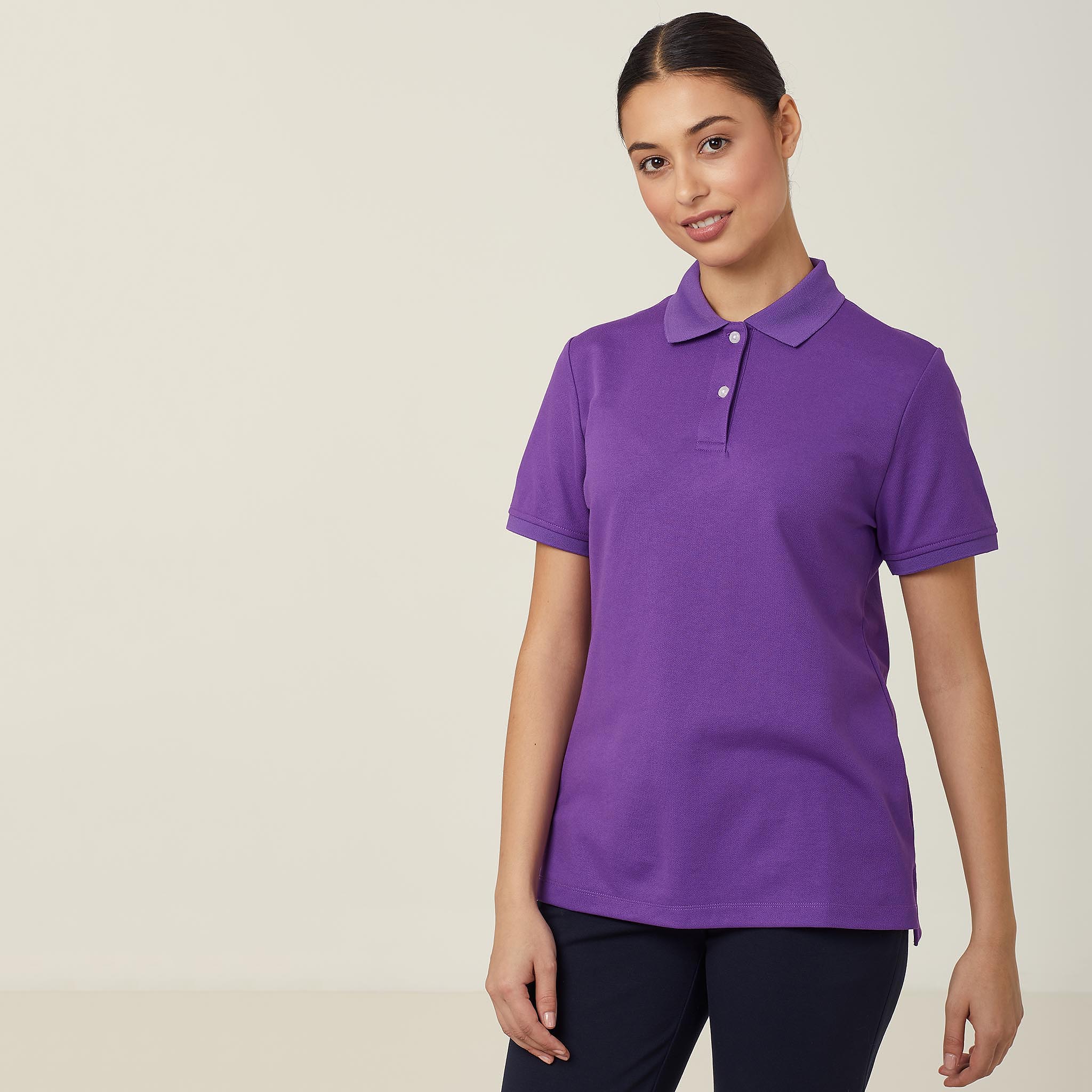 Antibacterial Polyface Short Sleeve Polo, purple | NNT Uniforms
